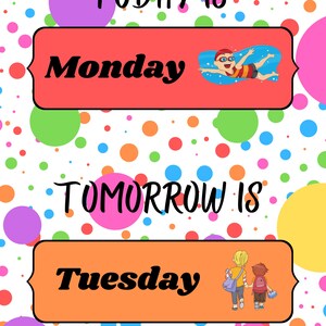 Printable Day of the Week Chart Learning Tool Kids - Etsy Canada