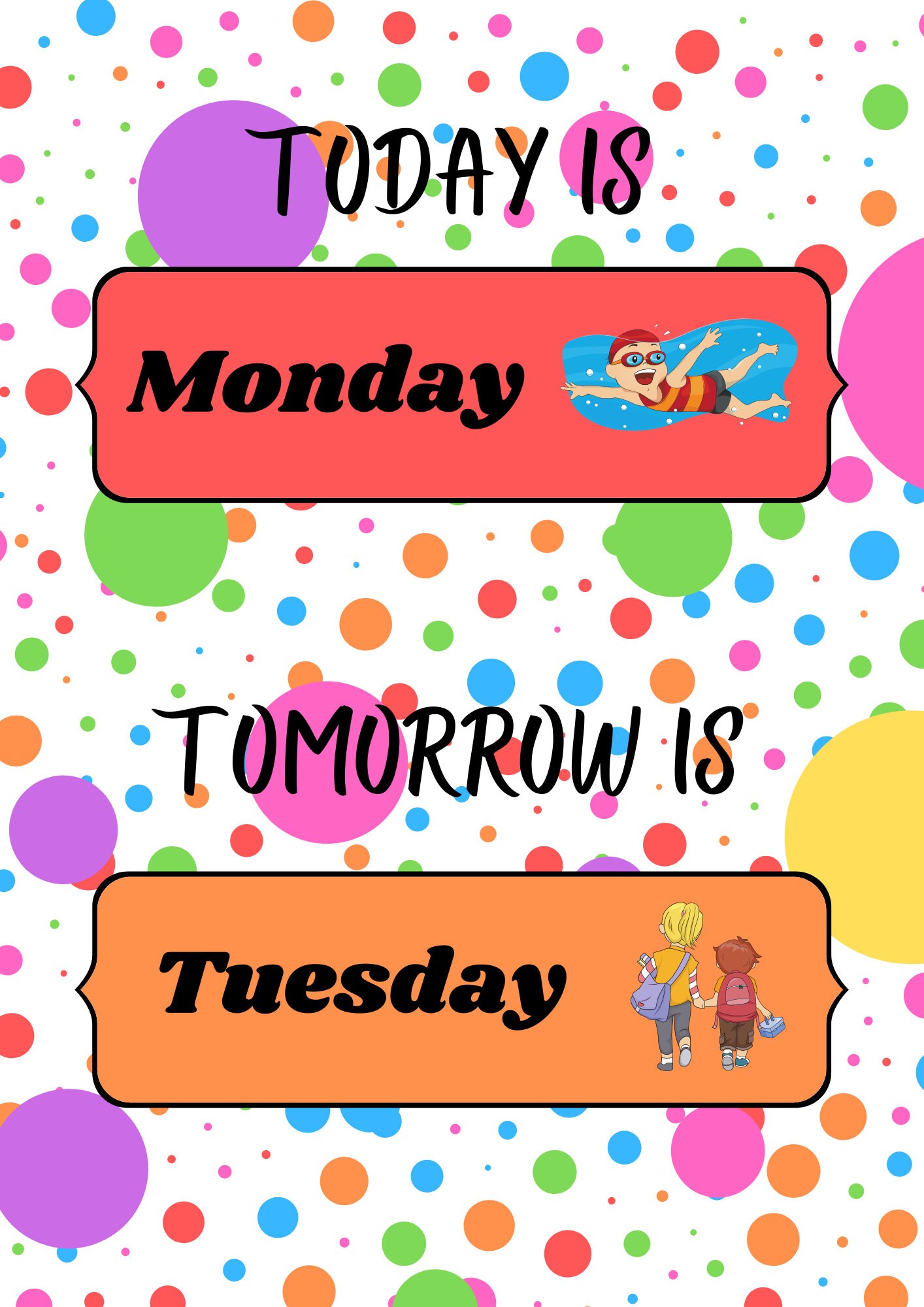 Printable Day of the Week Chart Learning Tool Kids - Etsy Canada