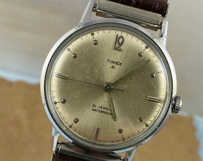 Rare Vintage Timex 21 Jwewls M72 Water Resistant Hand Wind Marked 6317 ...