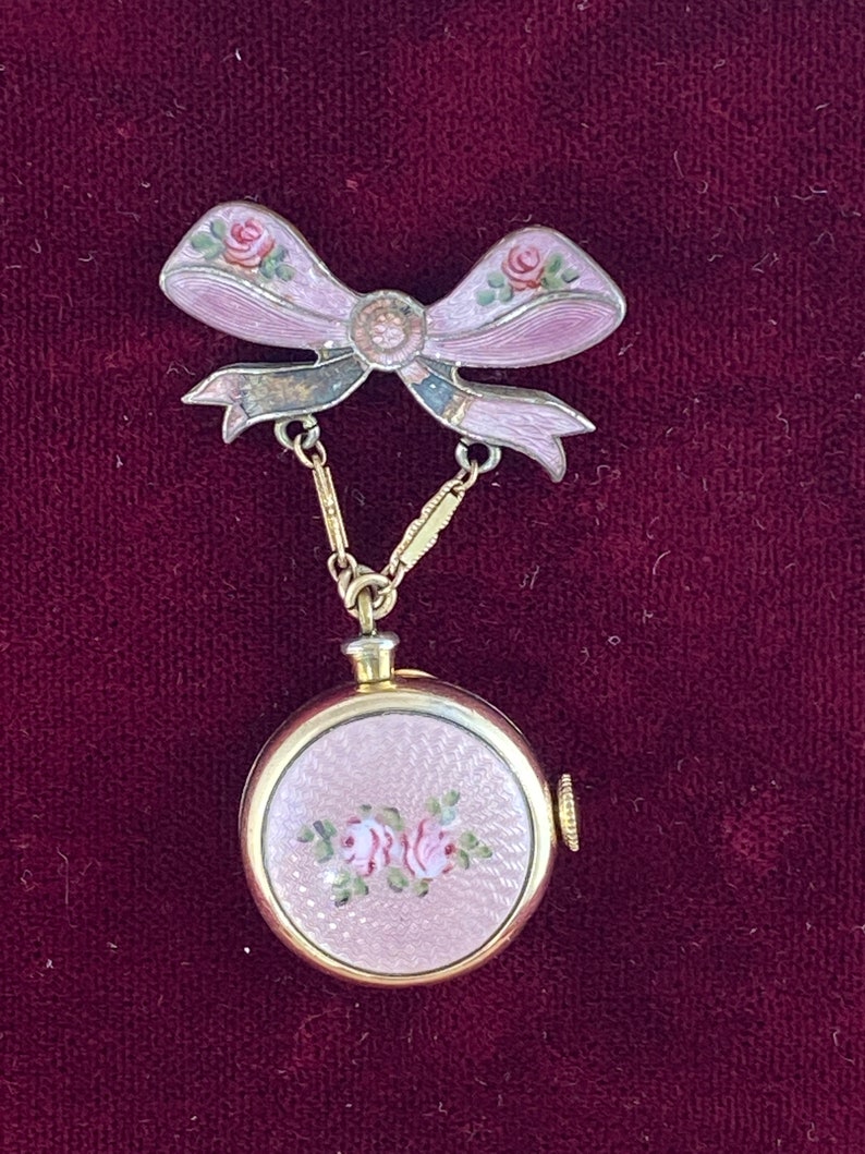 Vintage Harman Broach WW2 Boy Friend Pin With Bow Ribbon Watch - Etsy