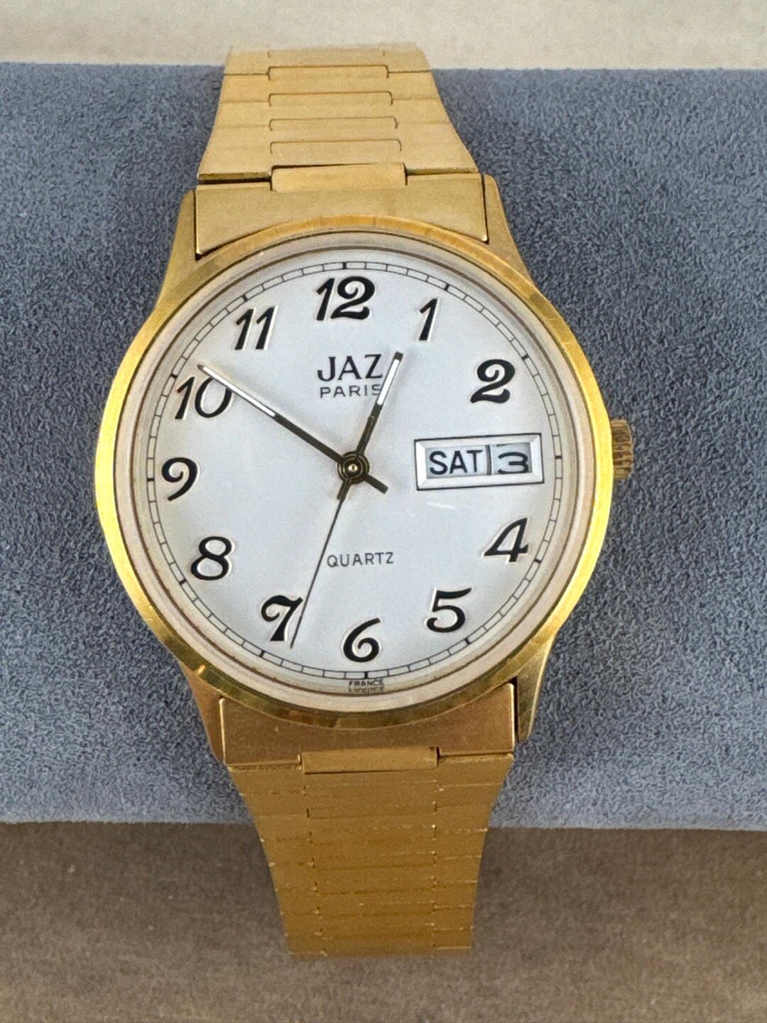 Vintage Jaz Paris French Designer Unisex Gold Plated Watch Link ...