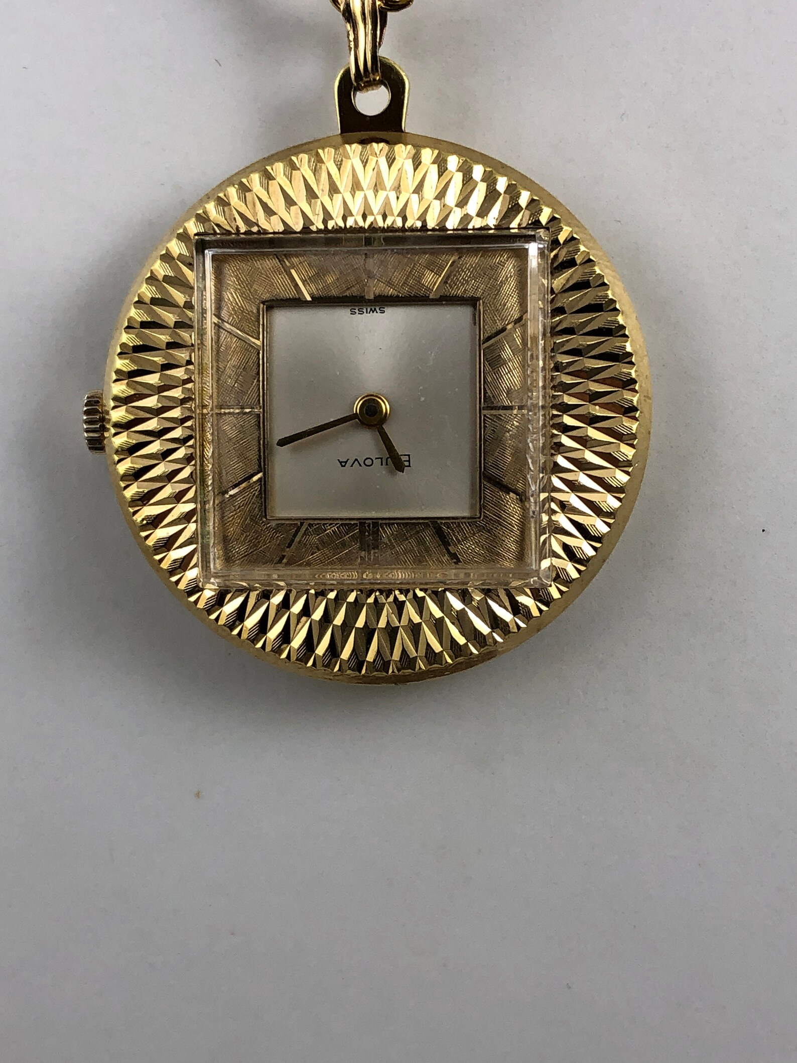Vintage Bulova Pendant Watch 1 1/4 Inch Tall Square Face on | Etsy