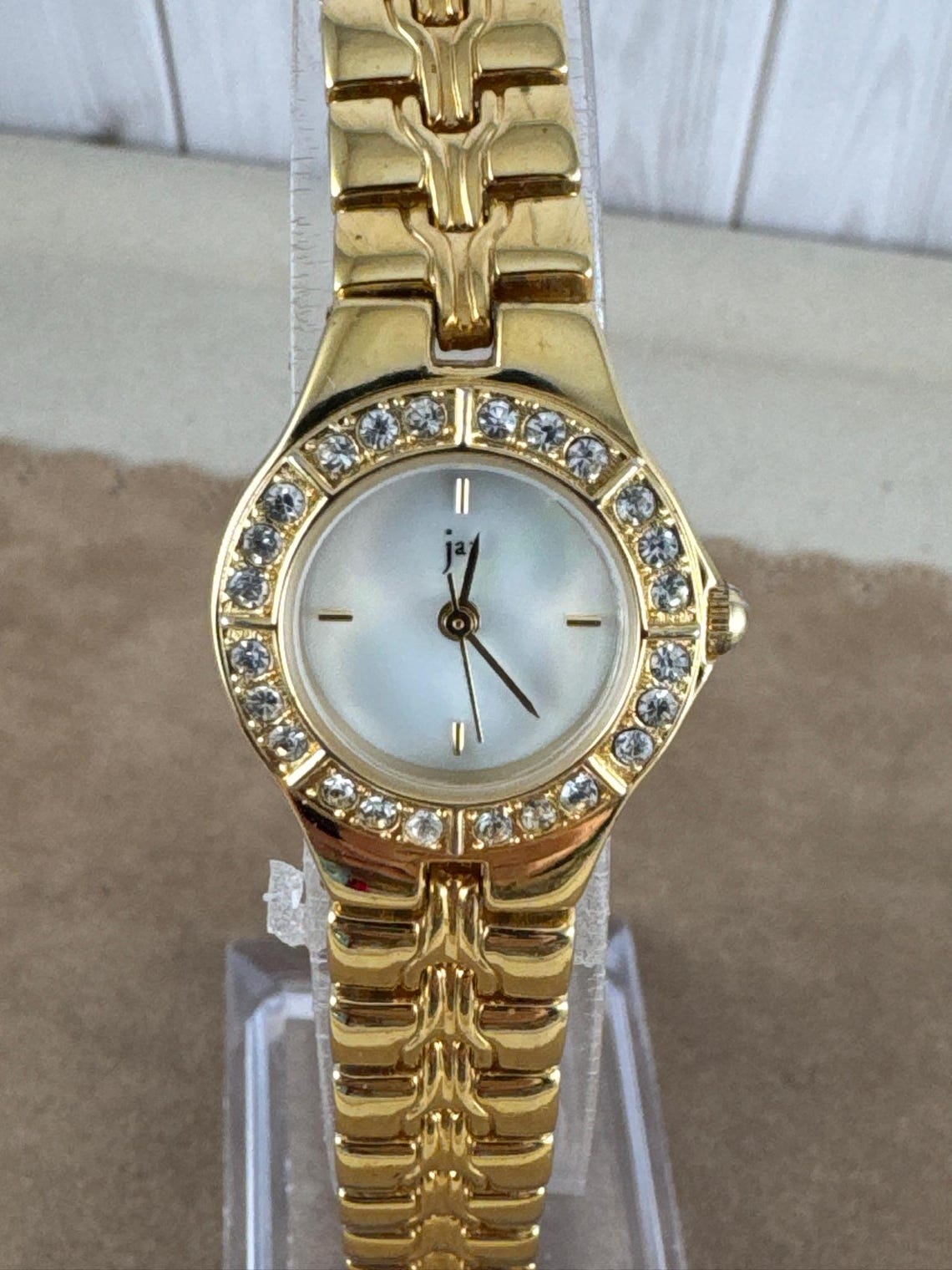Vintage Jaz Paris Gold Plated Crystal Bezel Watch - Etsy