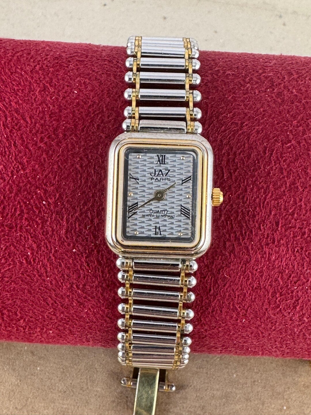 Vintage French JAZ Paris Tank Watch W7 Xa2 9 Nice 2 Tone Gold & Silver ...