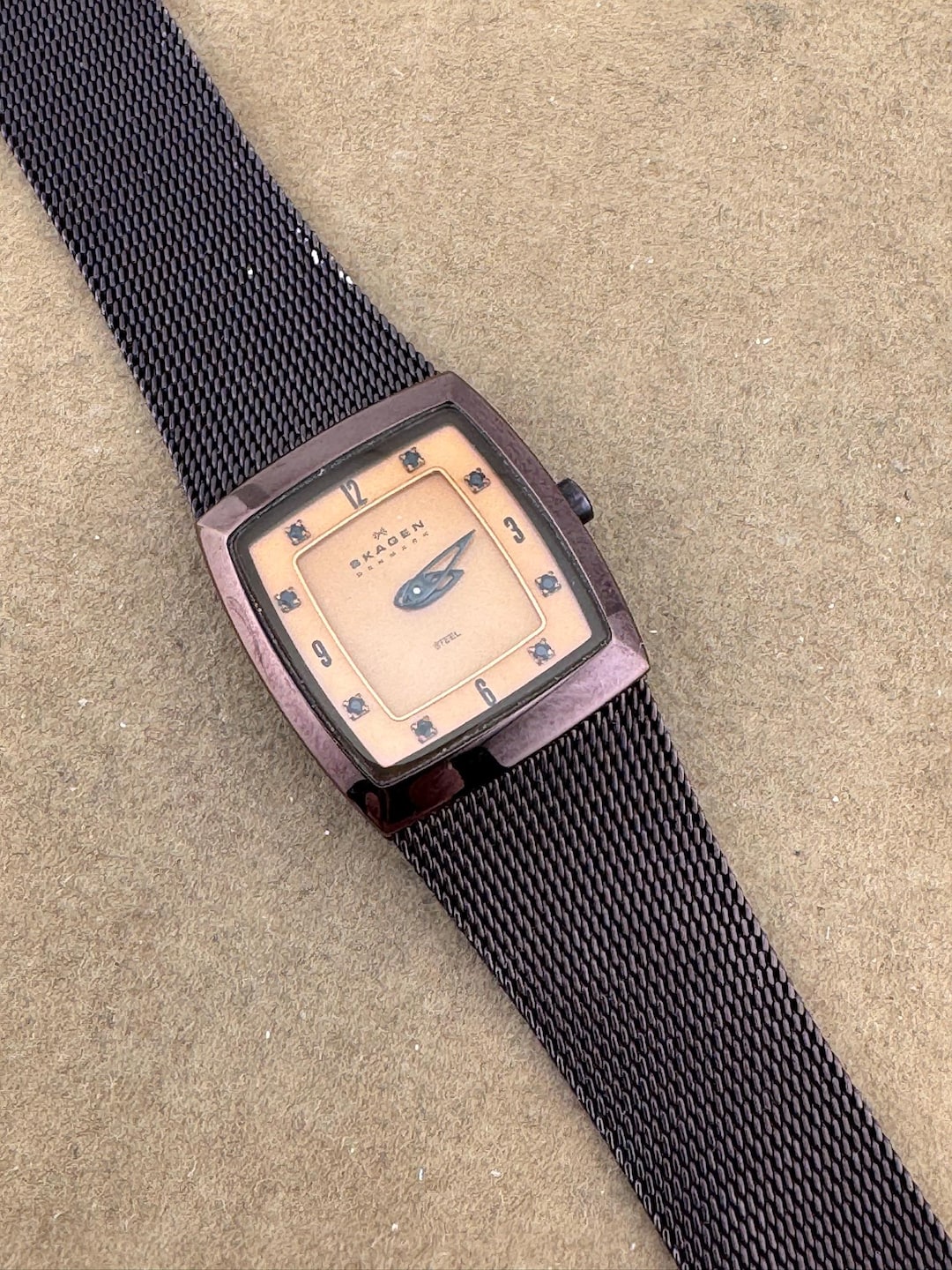 Vintage 1990s Skagen Ladies Tank Watch: Stainless Steel, Diamond ...