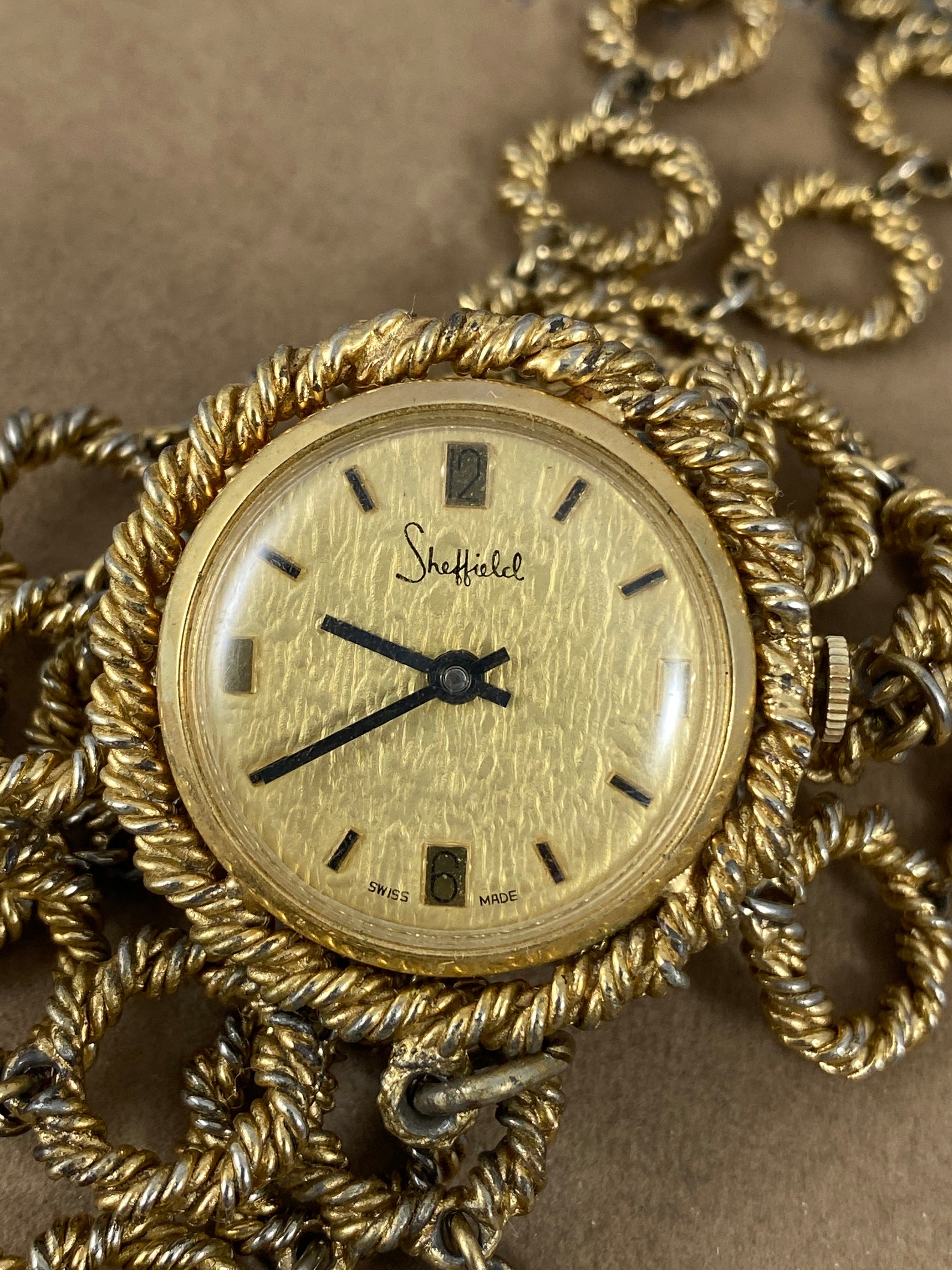 Vintage Sheffield Swiss Pendant Watch Gold Tone With Gold Pope - Etsy