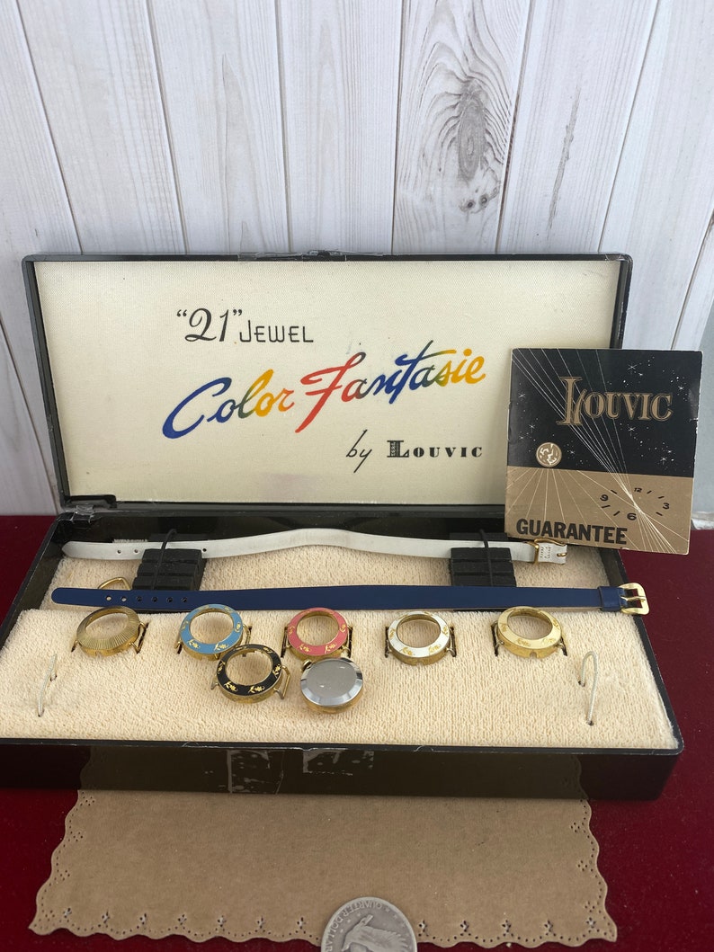 Vintage Louvic 21 Jewel Watch Set: Swiss Made With Changeable Bezels - Etsy