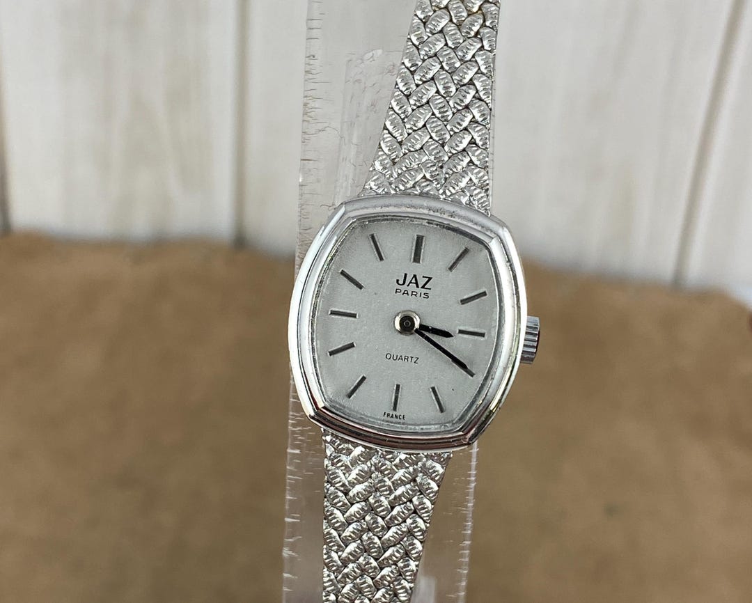 Vintage Jaz Paris French Designer Gold 18K White Gold Plated Watch and ...