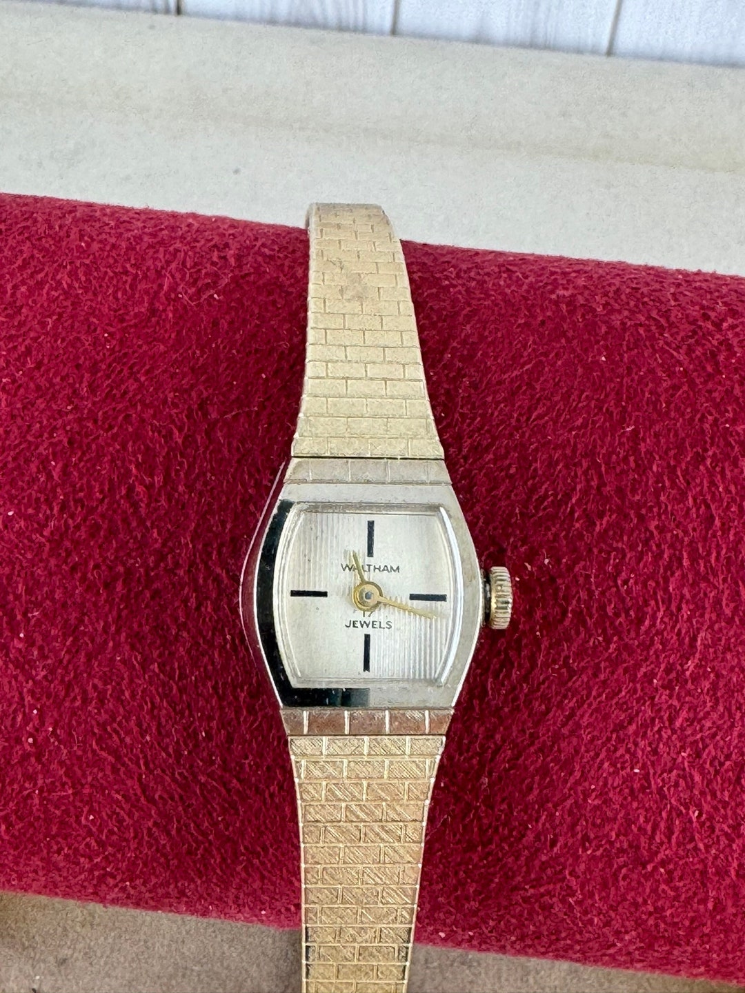 Waltham Watch Gold Tone Base Metal Bezel Stainless Steel Back 5/8 Inch ...