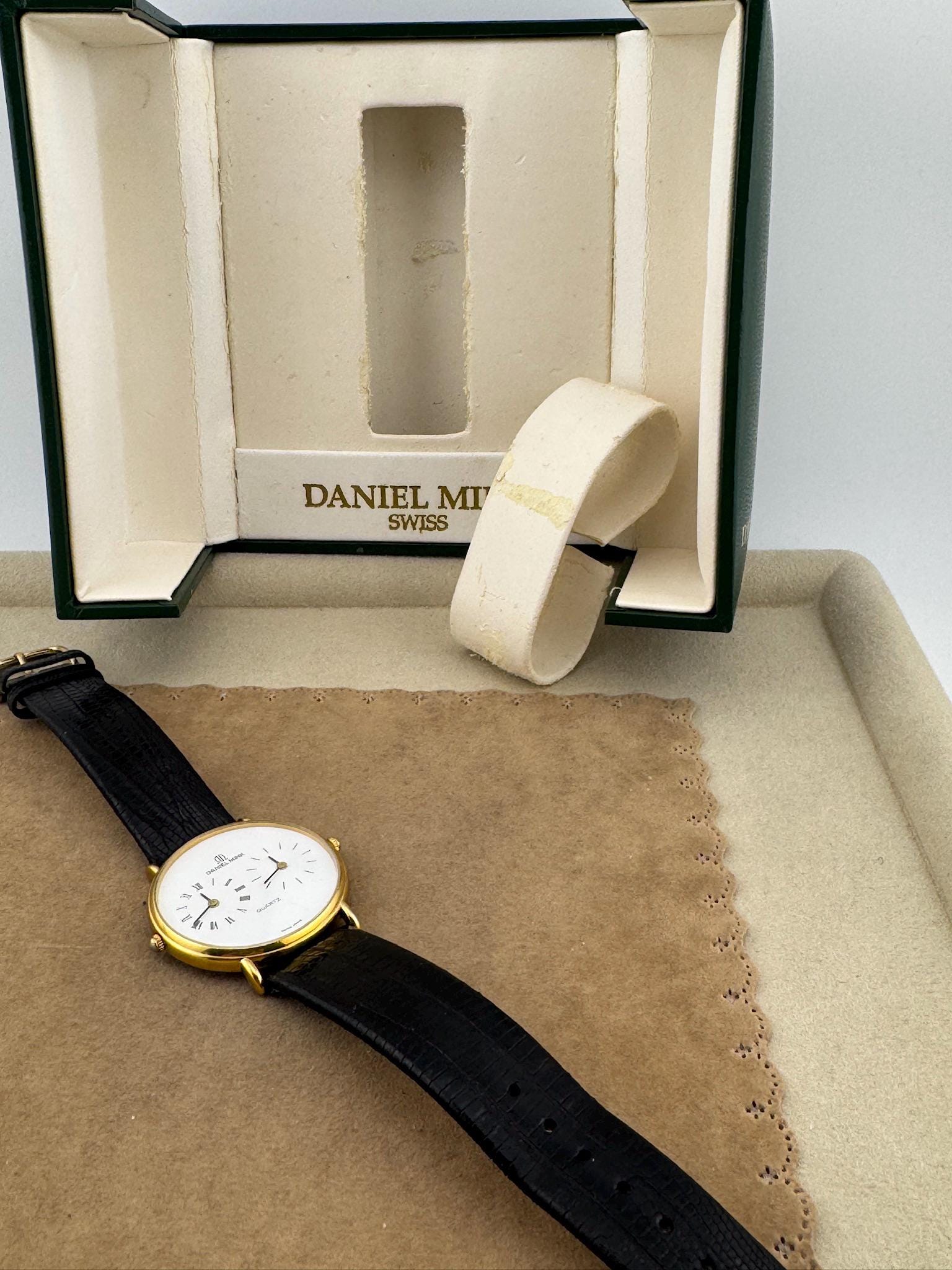 Vintage Daniel Mink Dual Time Watch: Swiss-made 18K Gold Plated - Etsy