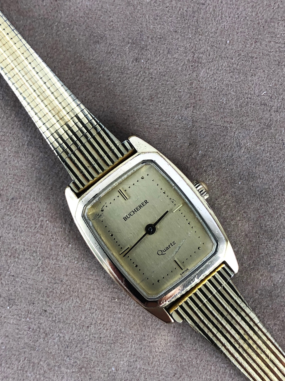 Vintage 1980's Bucherer Quartz Wrist Watch 18K Heavy Gold - Etsy