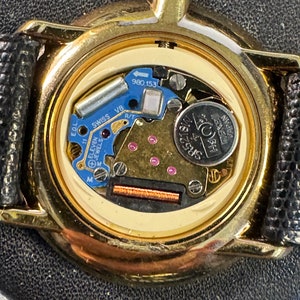 Vintage Daniel Mink Moon Phase Quartz Watch 3 Station Gold Plated and ...