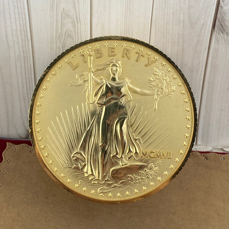 Vintage BULOVA Replica 1907 St.gaudens Double Eagle Gold Coin - Etsy
