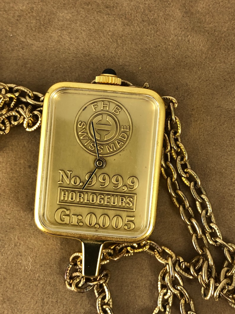 Vintage Gold-tone Metal Horlogeurs Pendant Watch With 24 Inch - Etsy