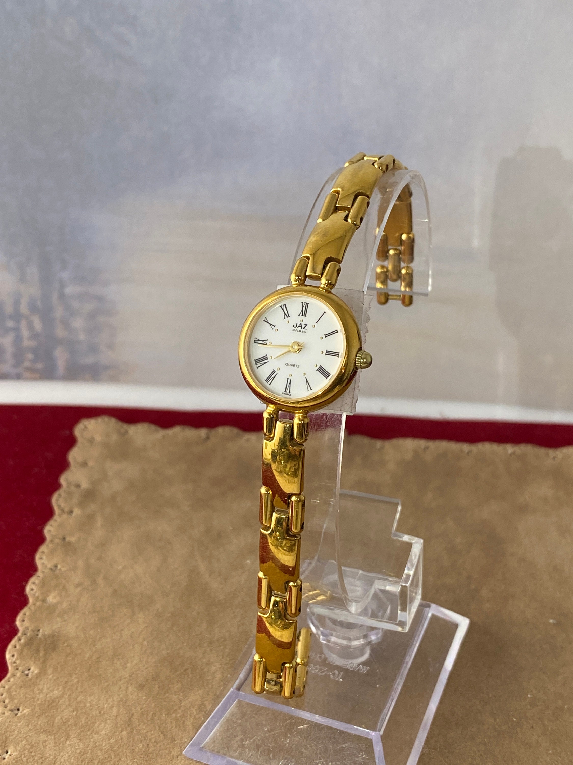 Vintage Jaz Paris Gold Plated Watch: French Designer Link Bracelet - Etsy