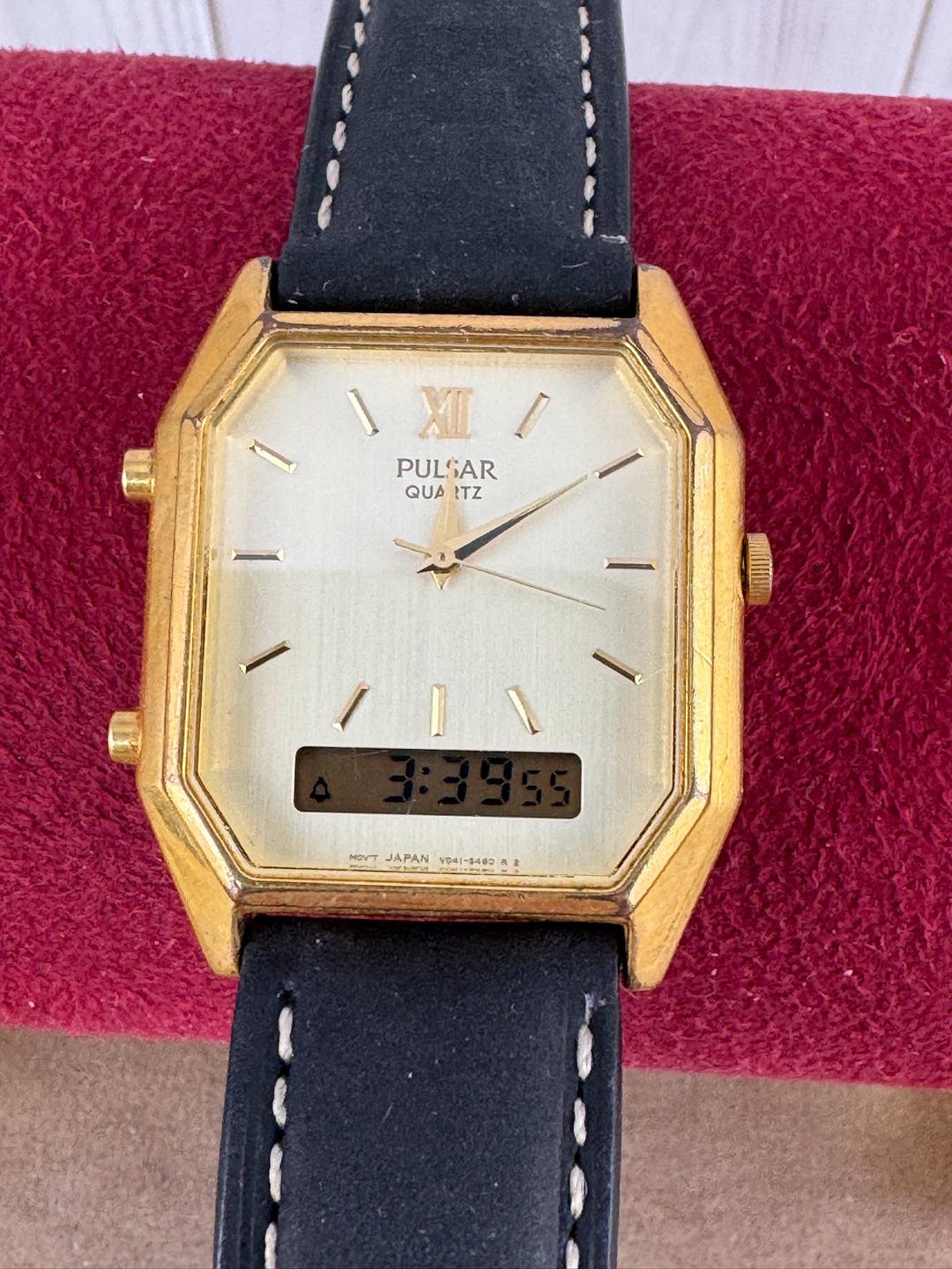 Vintage Pulsar Analog & Digital Alarm Wristwatch With Dual Time ...