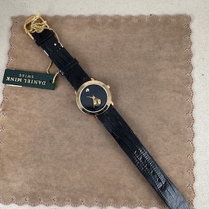 Vintage Daniel Mink Moon Phase Quartz Watch 3 Station Gold Plated and ...