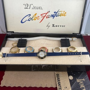 Vintage Louvic 21 Jewel Watch Set: Swiss Made With Changeable Bezels - Etsy