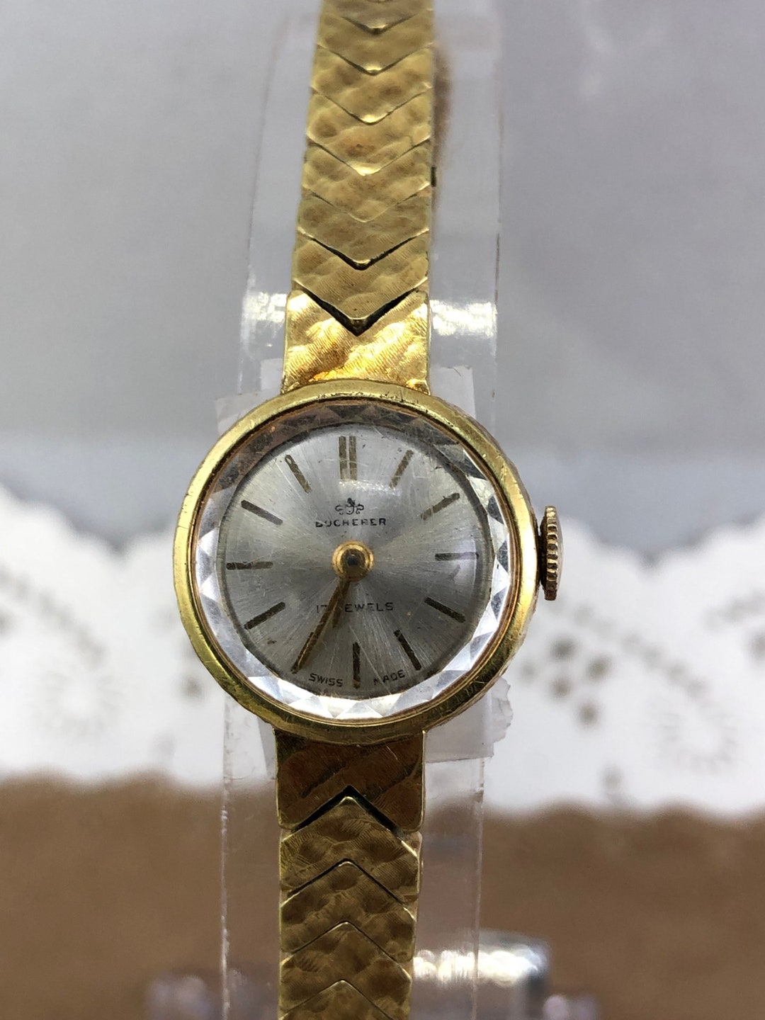 Vintage Bucherer Swiss Made Watch: Hammered Gold Plated Case - Etsy