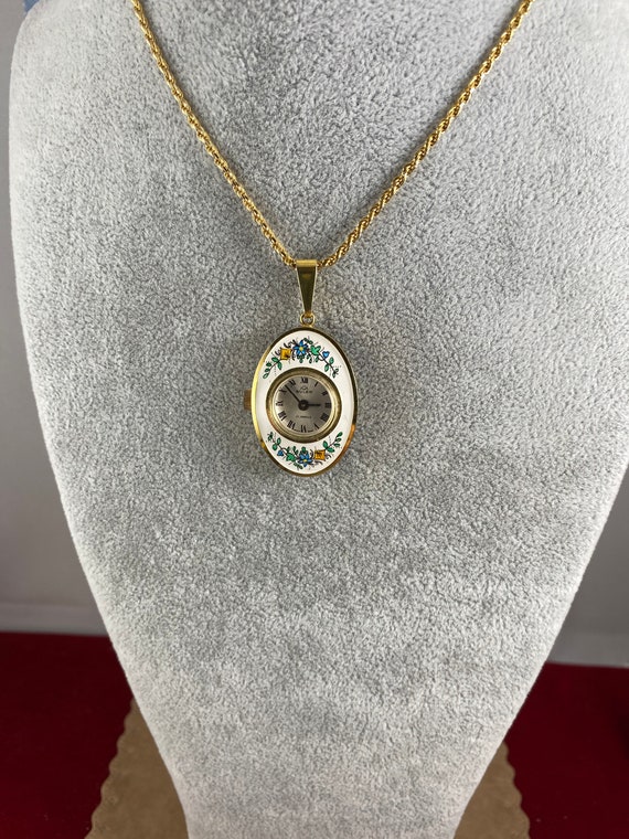 Vintage Swiss Made Buler Watch with Hand Painted Flow… - Gem