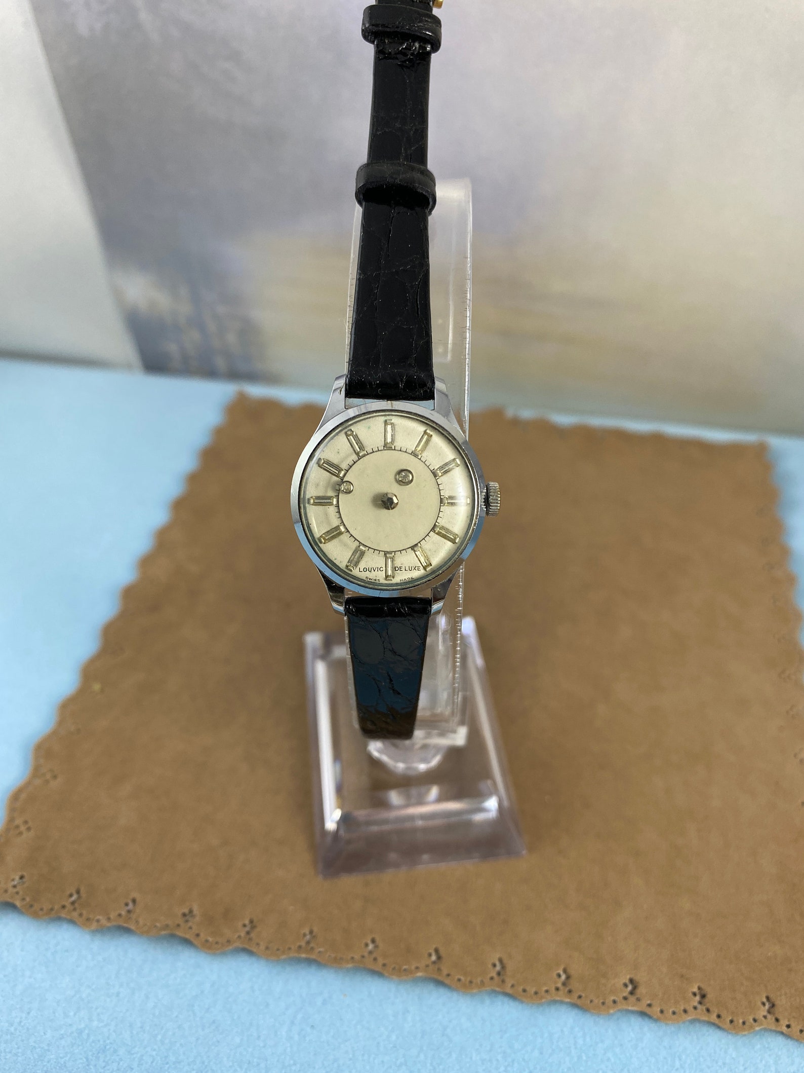 Vintage Louvic Delux Watch Swiss Made Mystery Dial Runs Keeps - Etsy