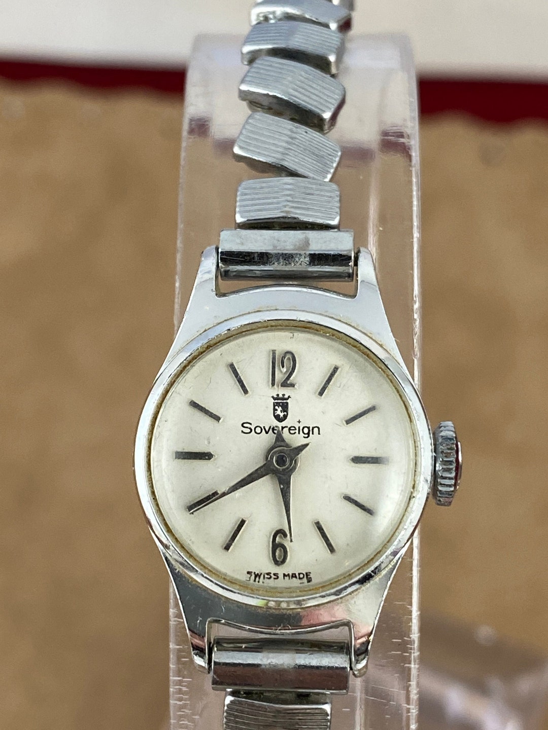 Vintage Swiss Made Sovereign Silver Aluminum Tone Watch Expansion Link ...