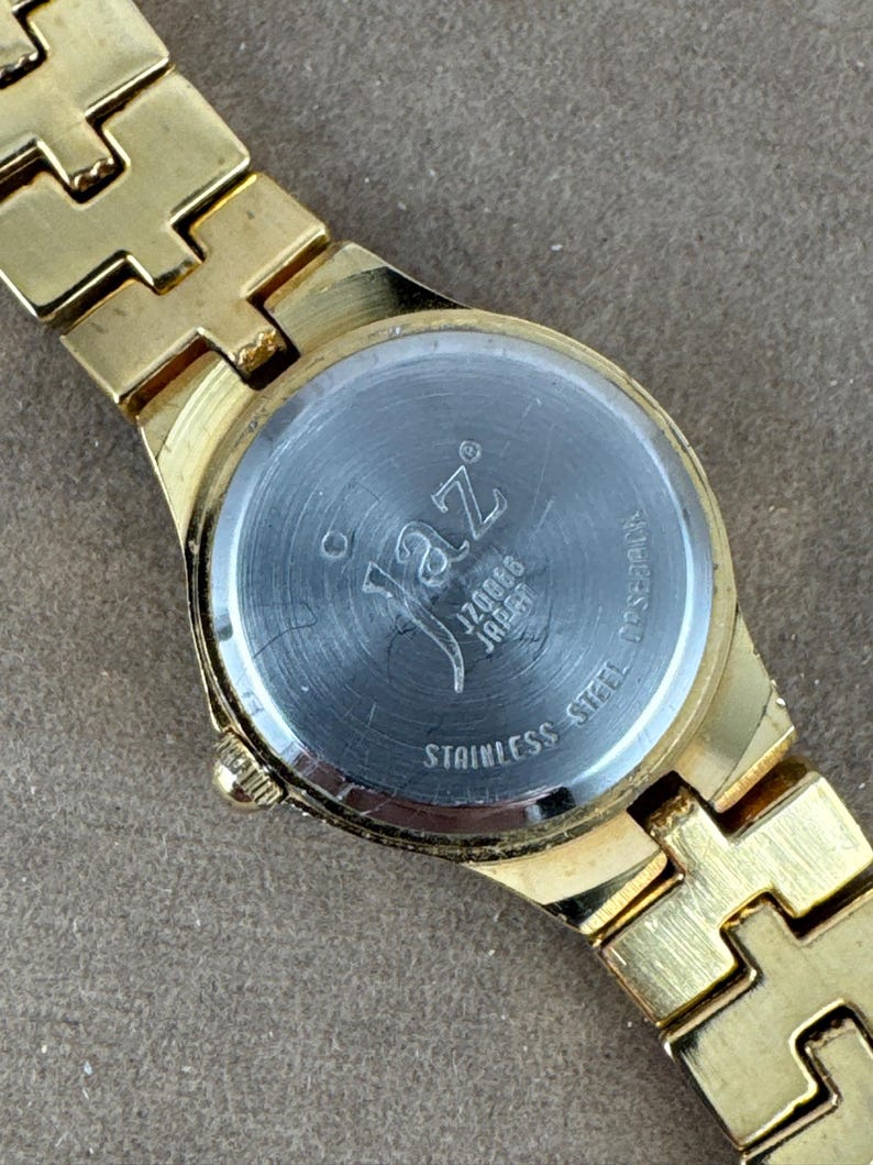 Vintage Jaz Paris Gold Plated Crystal Bezel Watch - Etsy
