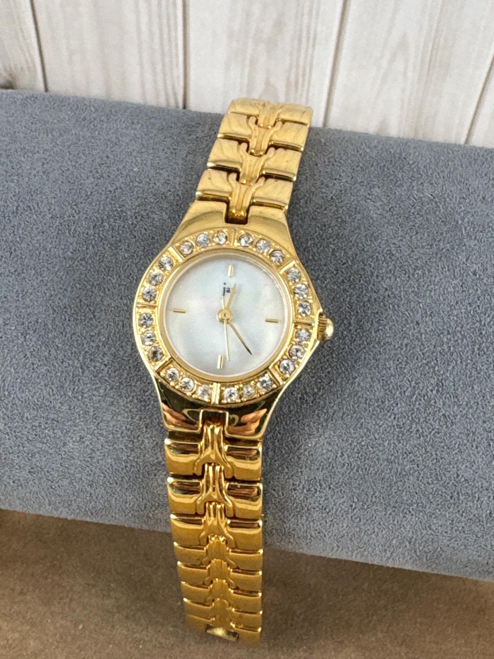 Vintage Jaz Paris Gold Plated Crystal Bezel Watch - Etsy