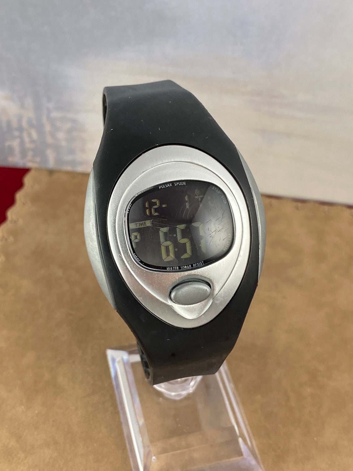 Vintage Pulsar Spoon Watch Black and Silver New Battery Runs - Etsy