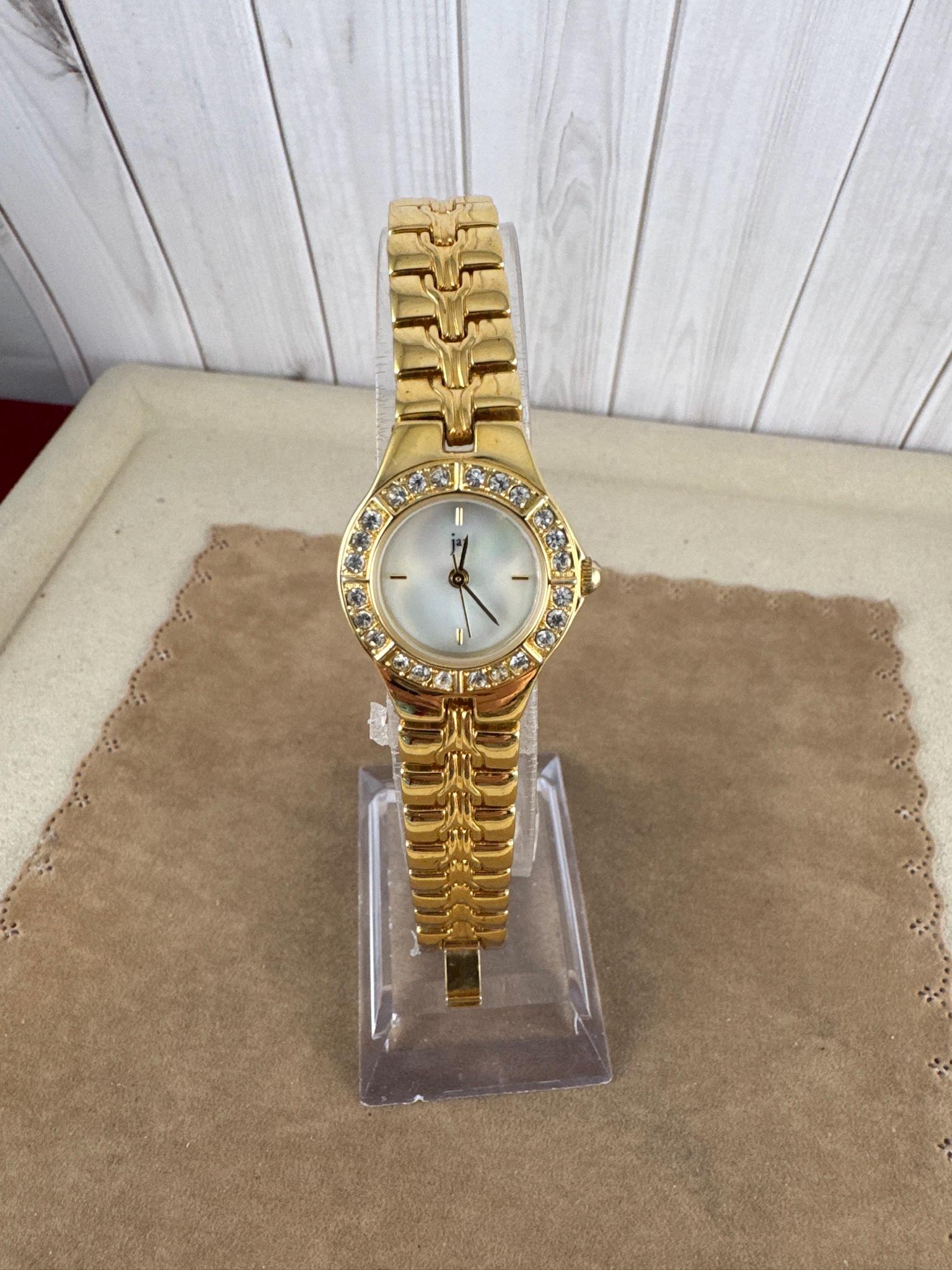 Vintage Jaz Paris Gold Plated Crystal Bezel Watch - Etsy