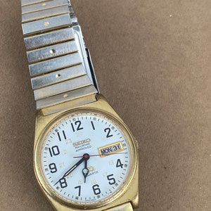 Vintage Seiko Railroad Approved Quartz Watch: Gold Tone Bracelet - Etsy