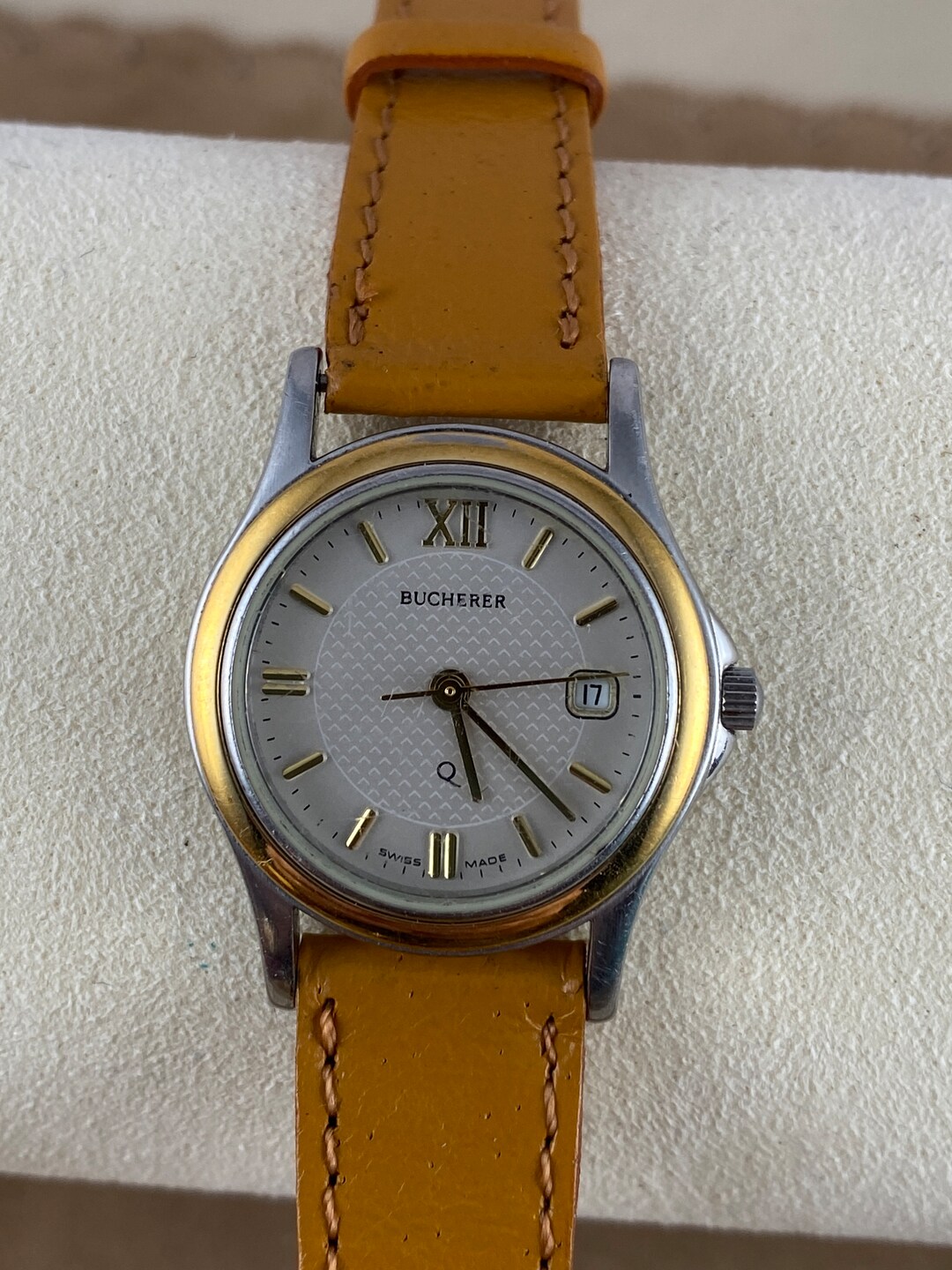 Vintage 1990's Bucherer Swiss Made 7 Jewels Swiss Quartz Movement Wrist ...