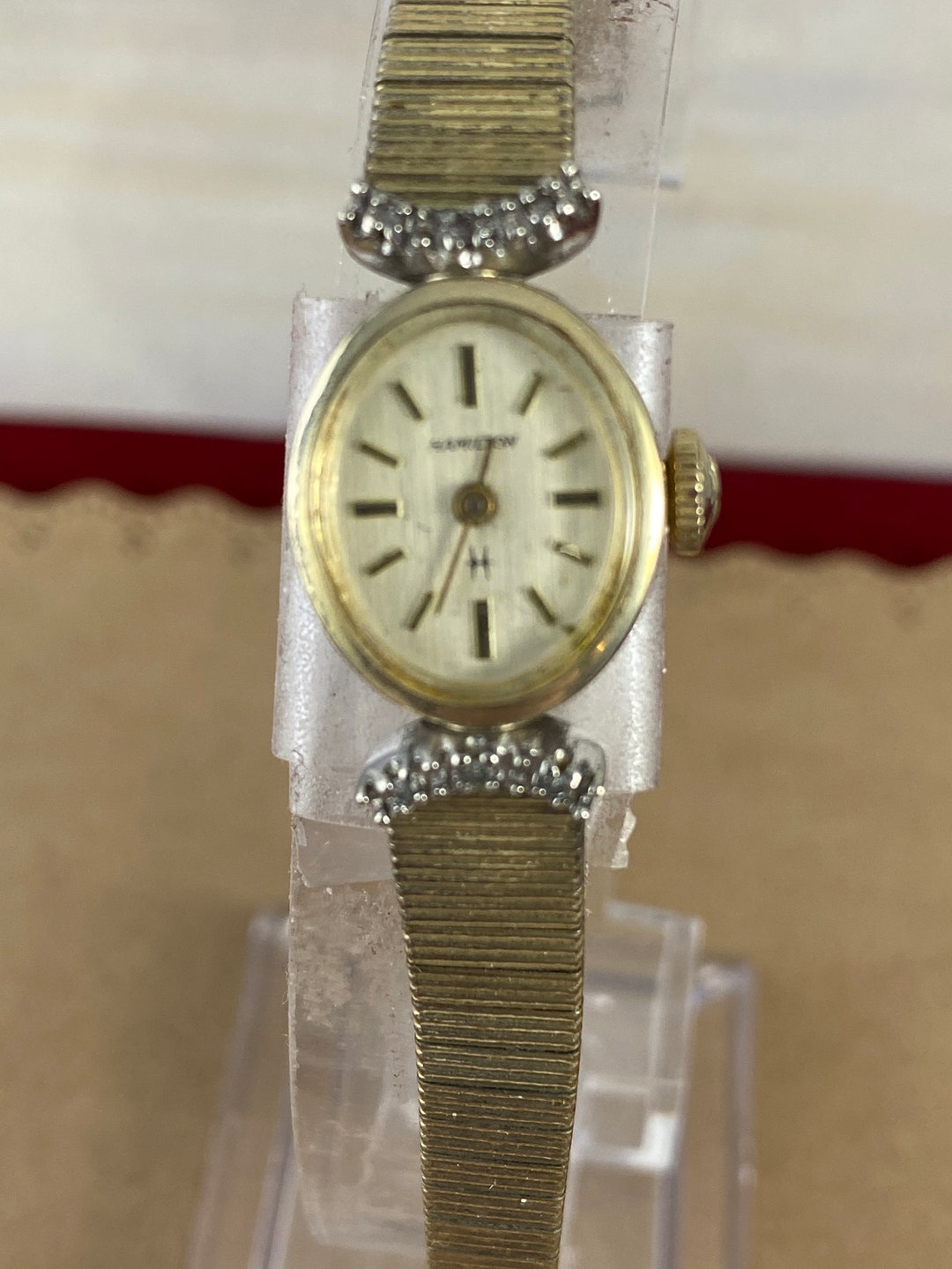 Vintage 1950s Hamilton Diamond Watch: 10K Gold Filled, Champagne Dial ...