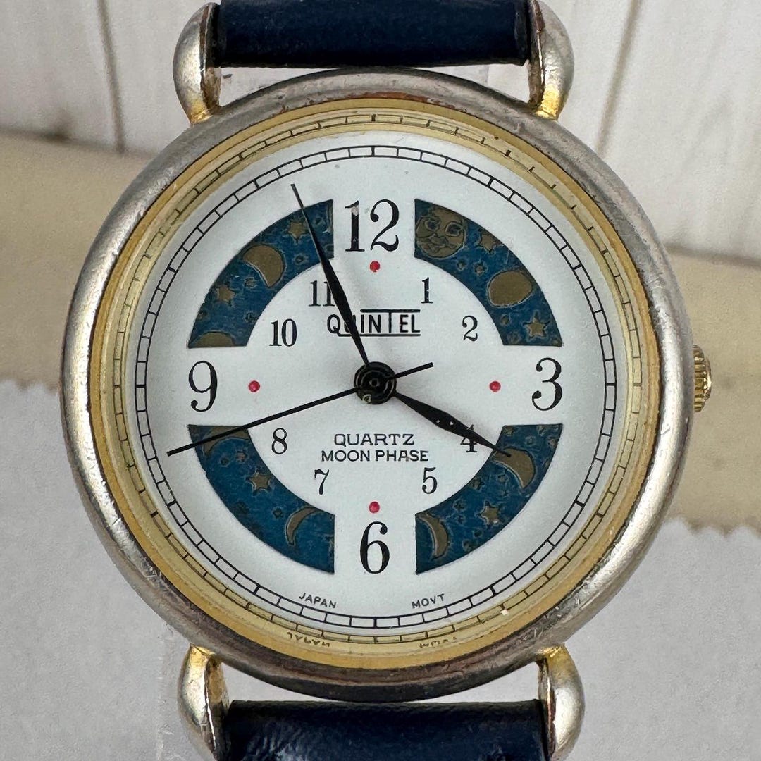 Vintage Quintel Quartz Rotating All Moon Phases From Quarter to Full ...