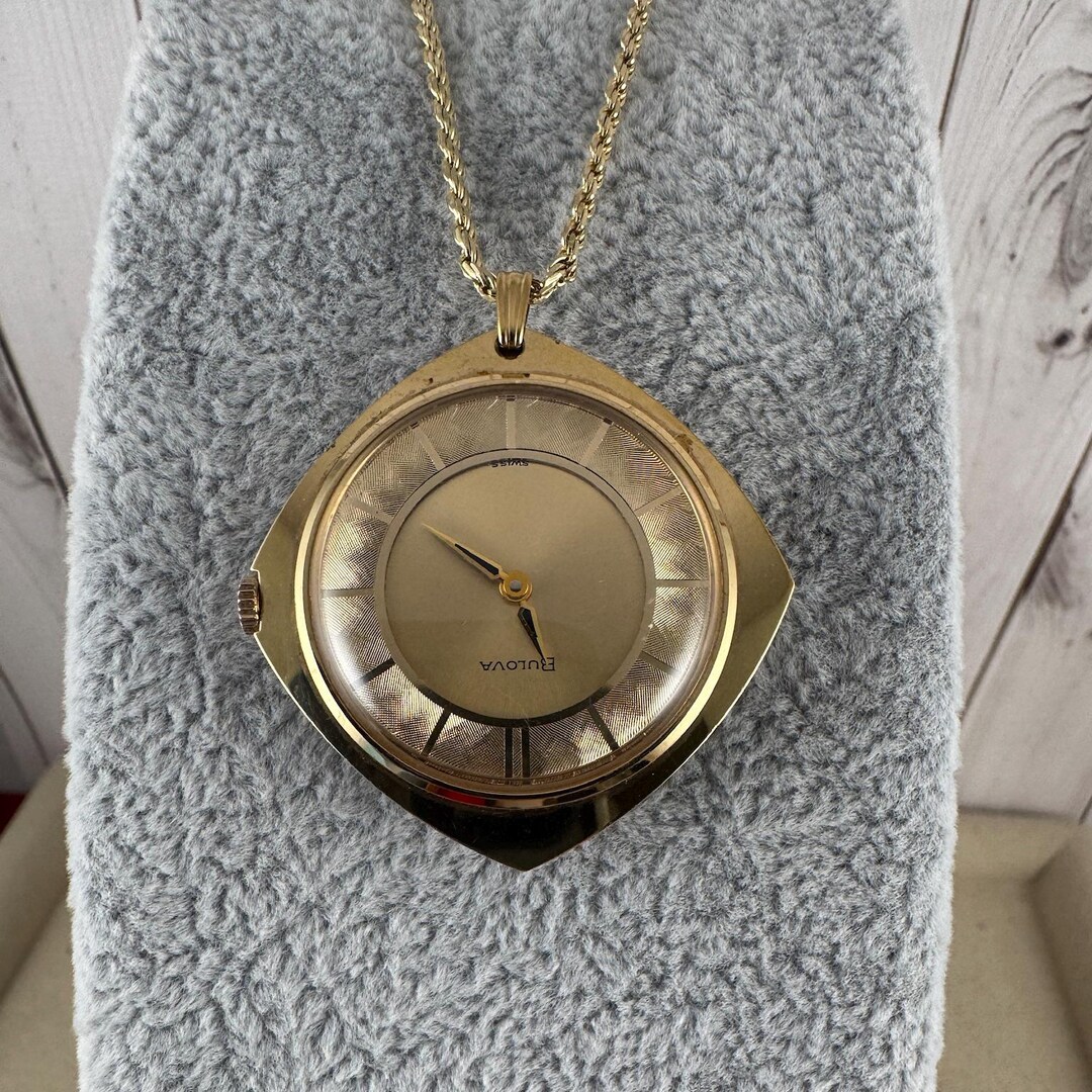 Vintage Bulova Pendant Watch, 1.5 Inches Tall, 1.25 Inches Square ...