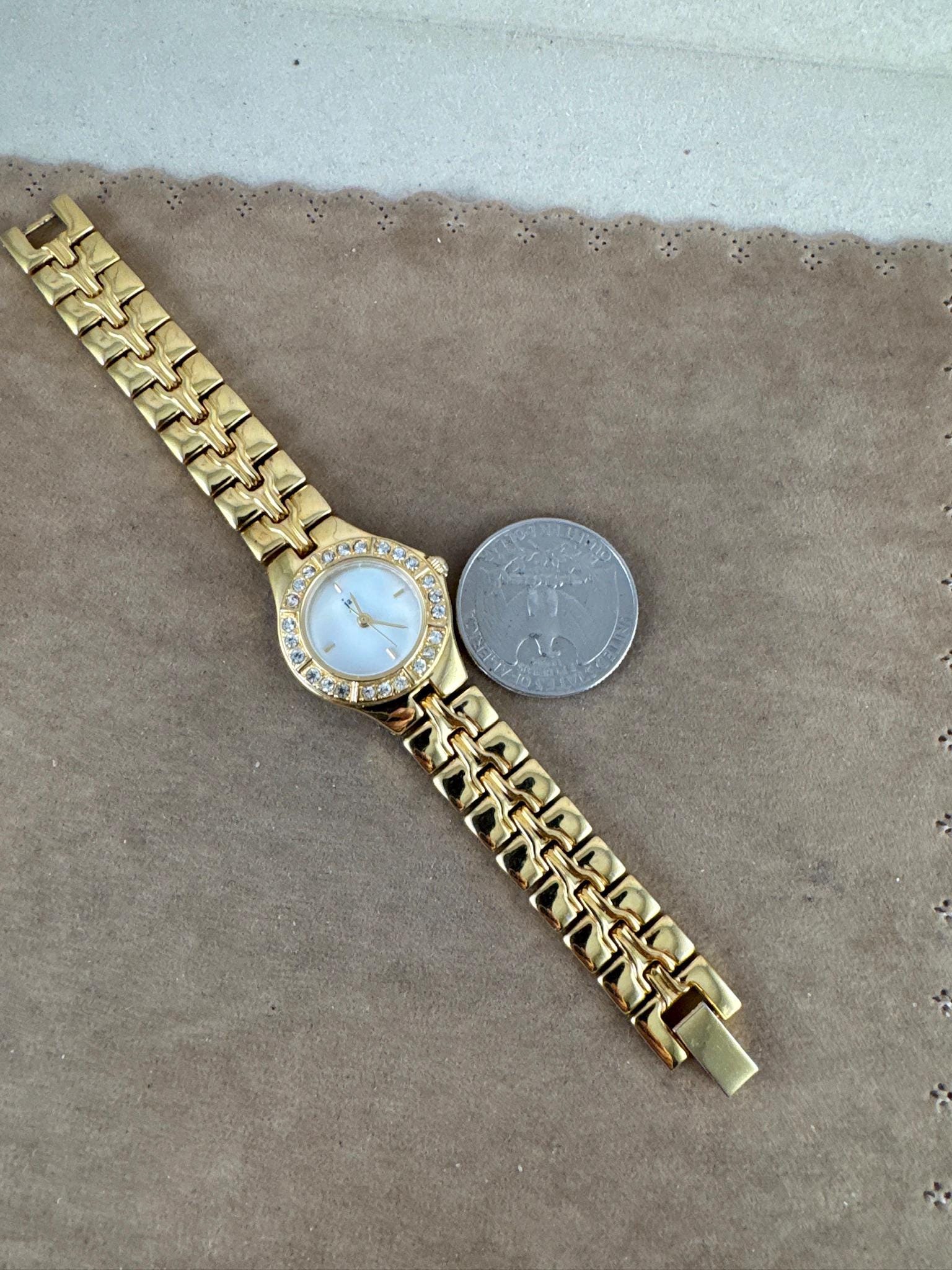 Vintage Jaz Paris Gold Plated Crystal Bezel Watch - Etsy