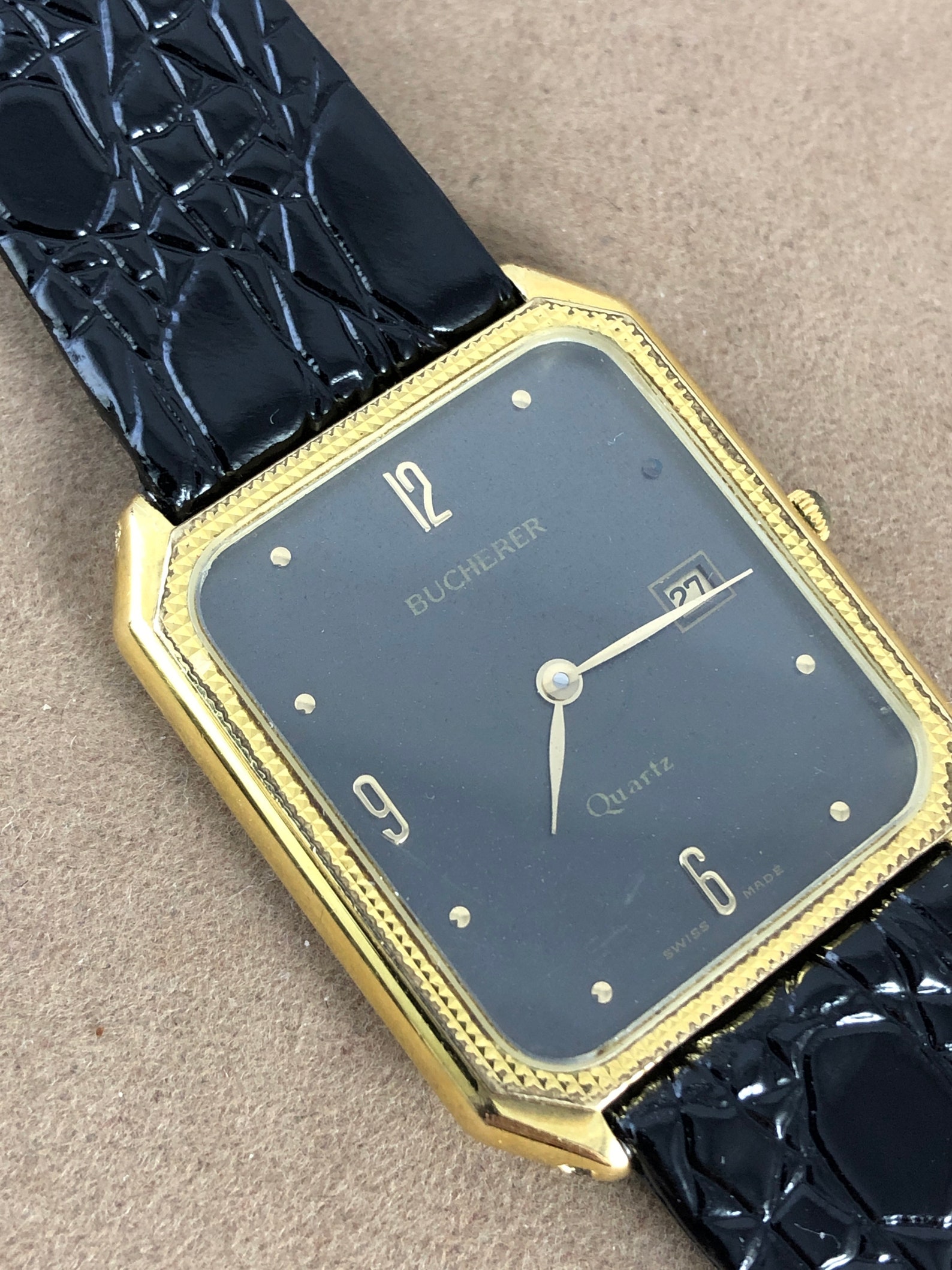 Vintage Bucherer Swiss Quartz Tank Watch Supper Thin 4.8MM 18K - Etsy