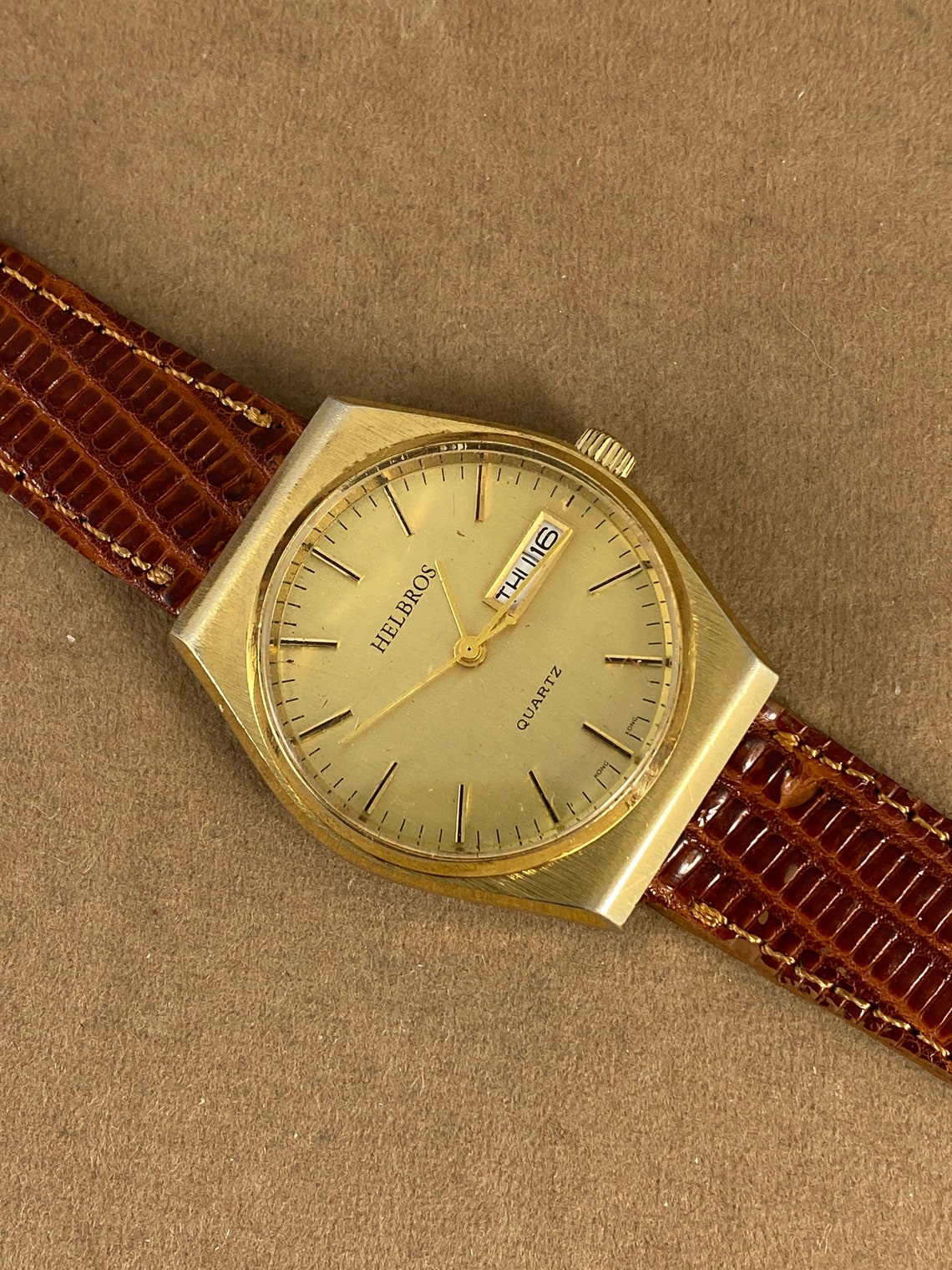 Vintage classic Helbros Quartz Watch 7 Jewel Movement | Etsy