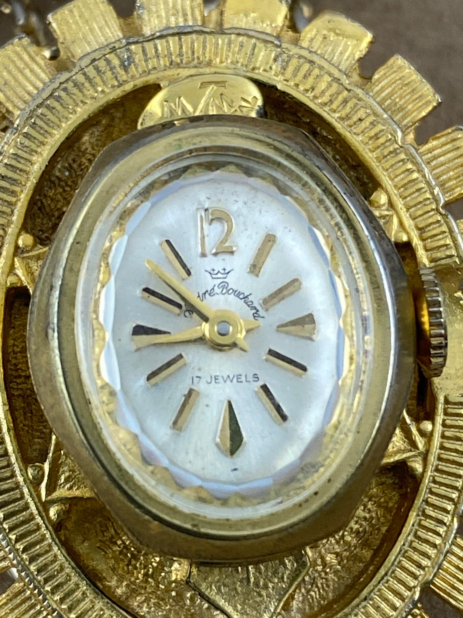 Vintage Andre Bouchard 17 Jewels Watch Pendant. Gold Tone - Etsy