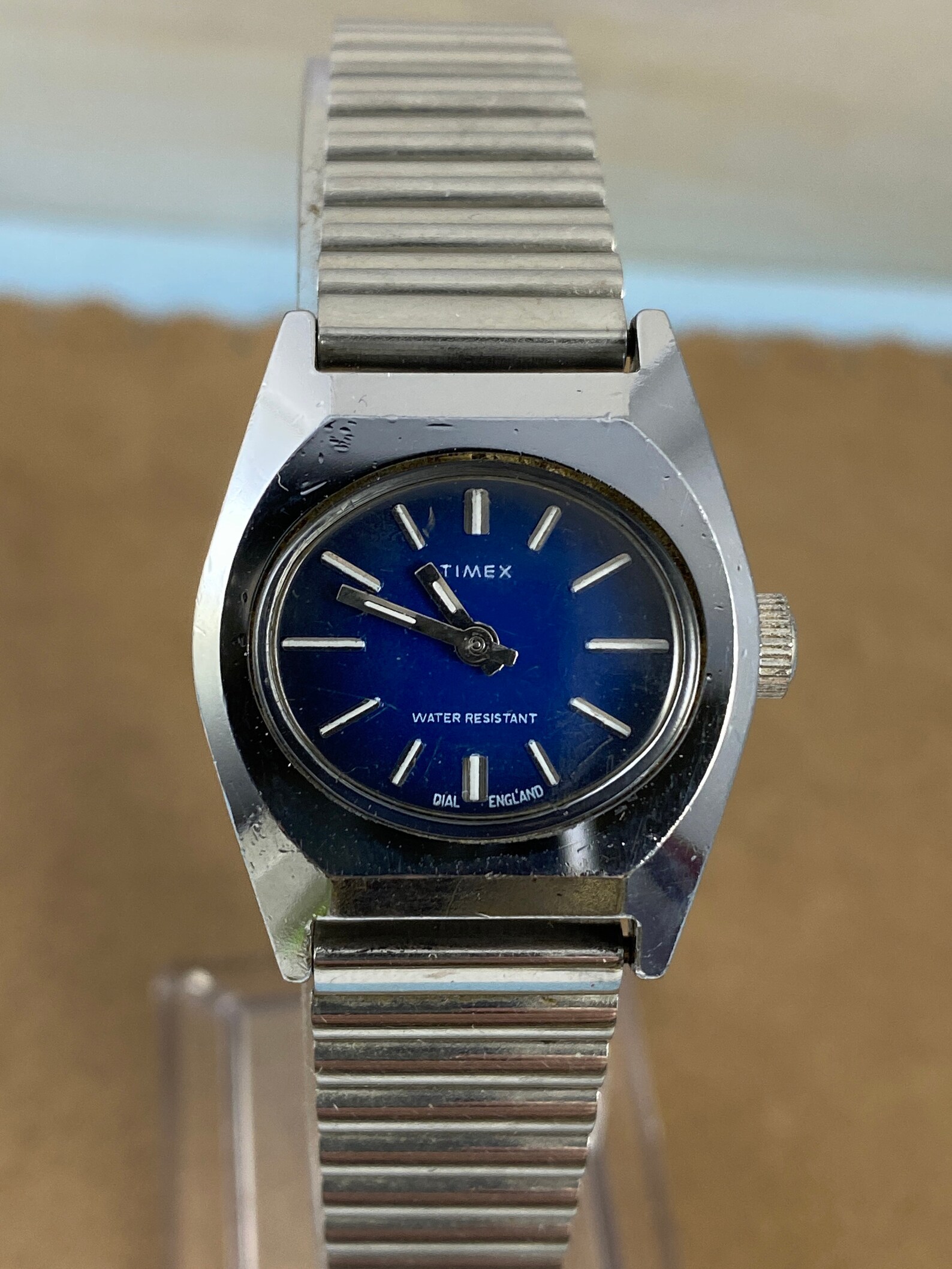 Vintage Timex Blue Dial Silver Tone Base Metal Bezel Oval - Etsy 日本