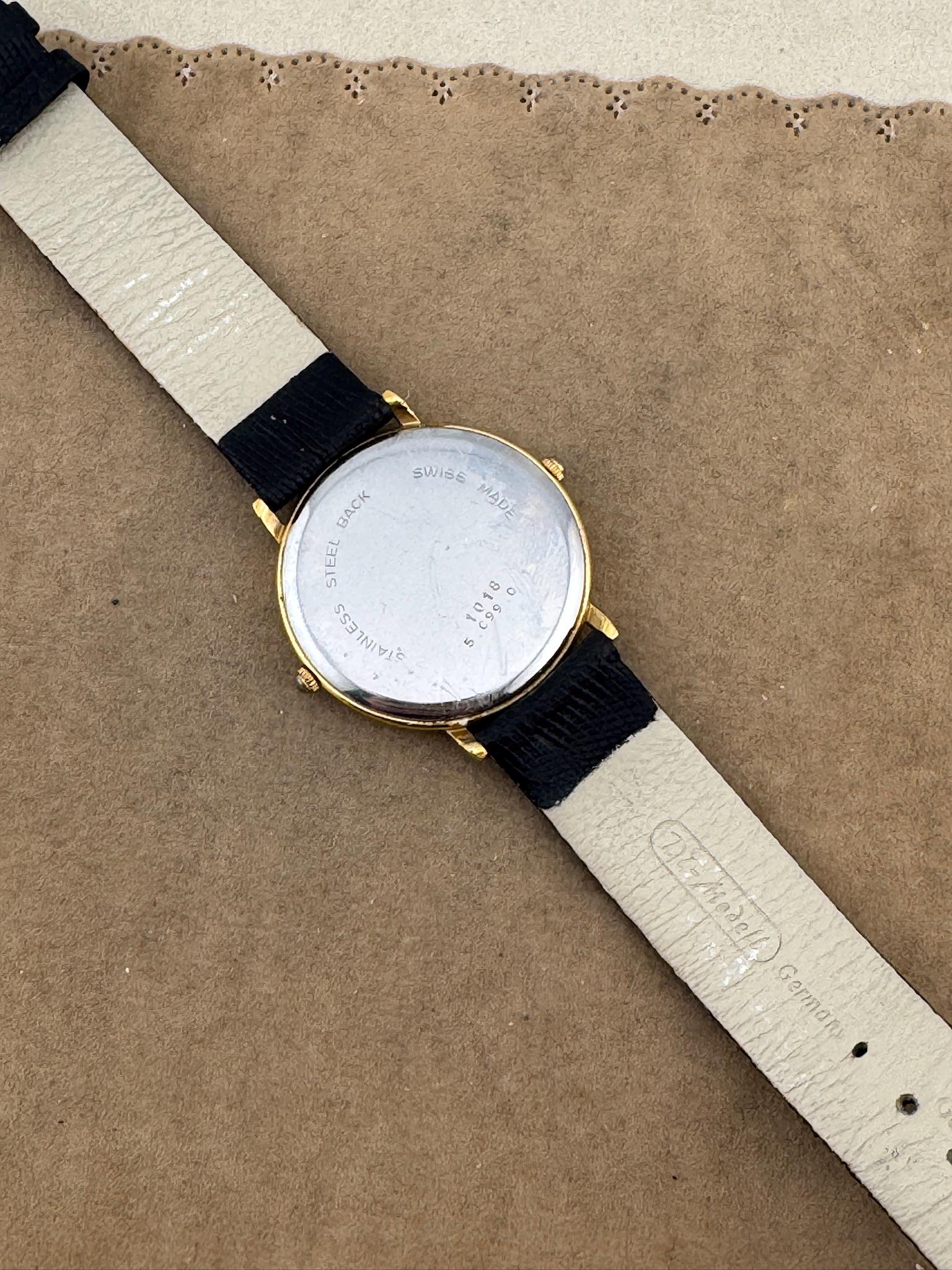 Vintage Daniel Mink Dual Time Watch: Swiss-made 18K Gold Plated - Etsy