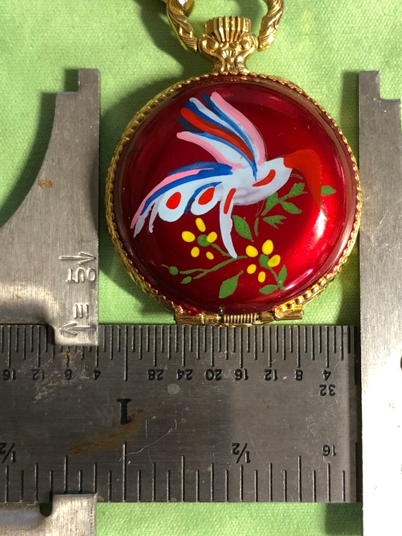 Vintage Mint Bourguard SA Incabloc Swiss Pendant Enam… - Gem