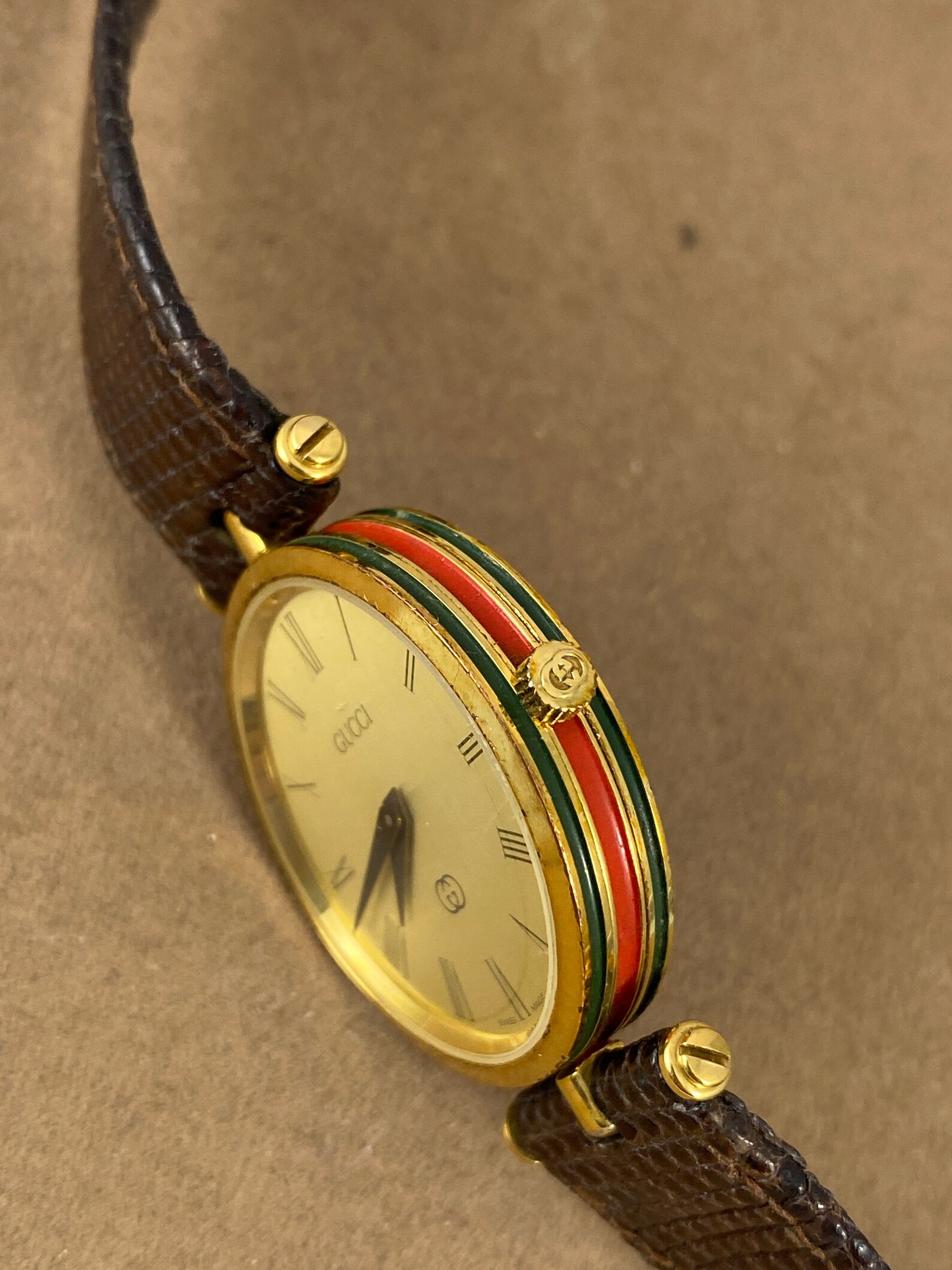 Vintage Gucci Red and Green Enamel Stack Watch Red and Green | Etsy