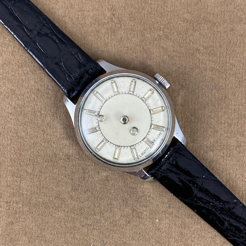 Vintage Louvic Delux Watch Swiss Made Mystery Dial Runs Keeps - Etsy