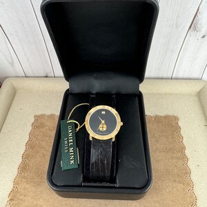 Vintage Daniel Mink Moon Phase Quartz Watch 3 Station Gold Plated and ...