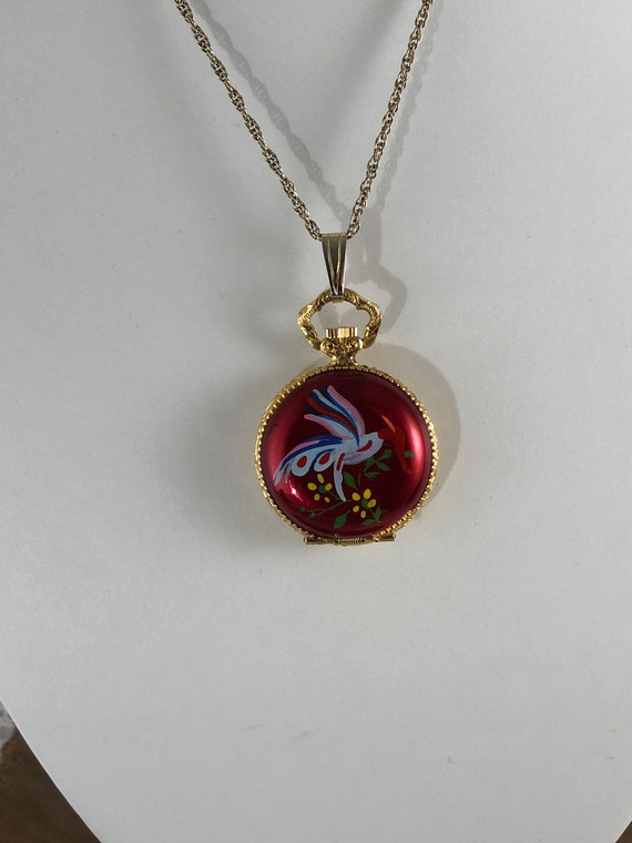 Vintage Mint Bourguard SA Incabloc Swiss Pendant Enam… - Gem