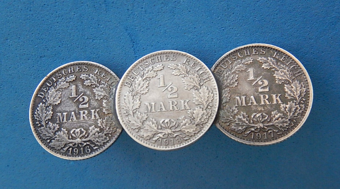 Antique Three (3) 1/2 German Marks 1916 1917 1918 Pin Brooch - Etsy