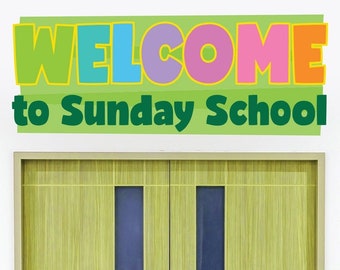 Sunday School Decal Hello Welcome to Children's - Etsy