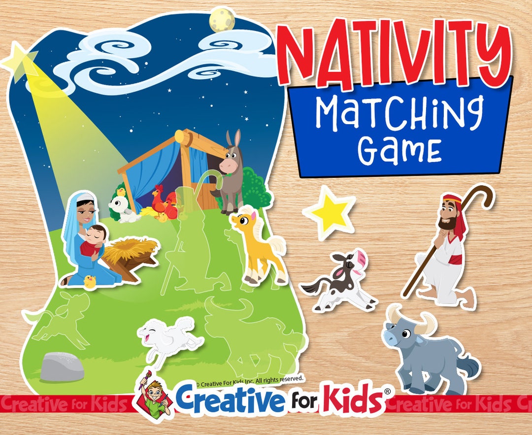Nativity Matching Game, Sunday School Craft, Bible Printable, Nativity ...