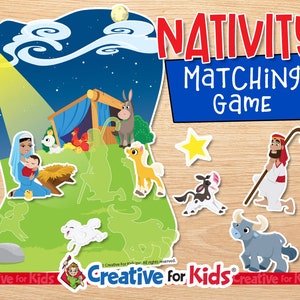 Nativity Matching Game, Sunday School Craft, Bible Printable, Nativity ...